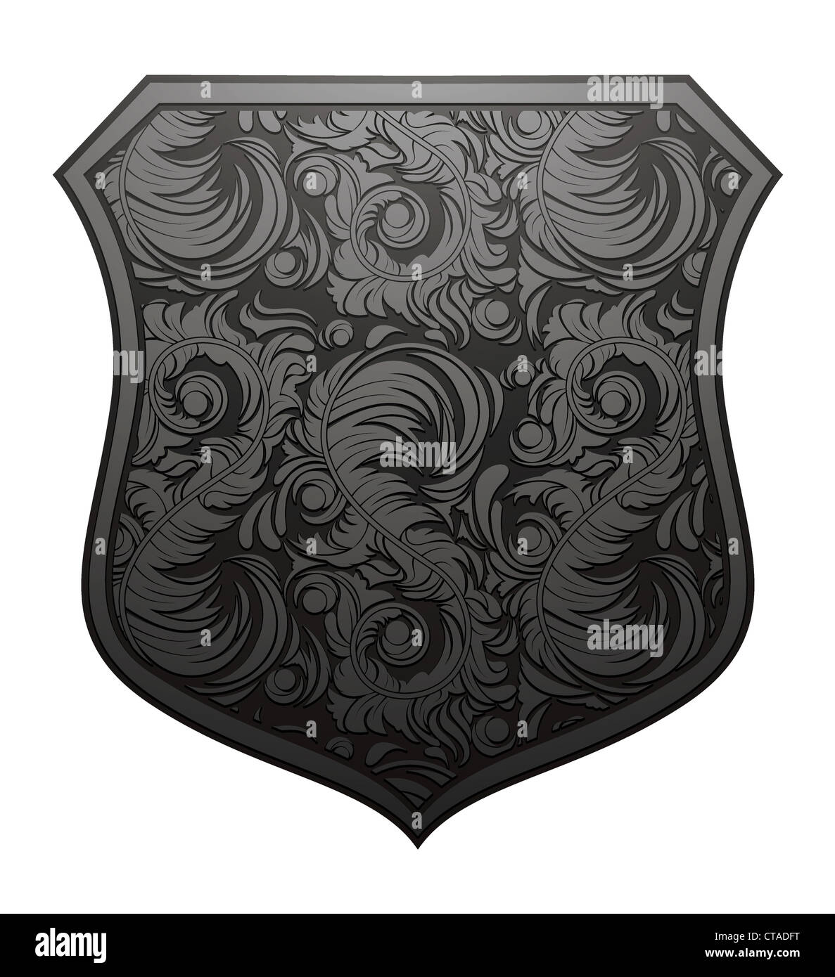 shield with floral vector illustration Stock Photo - Alamy