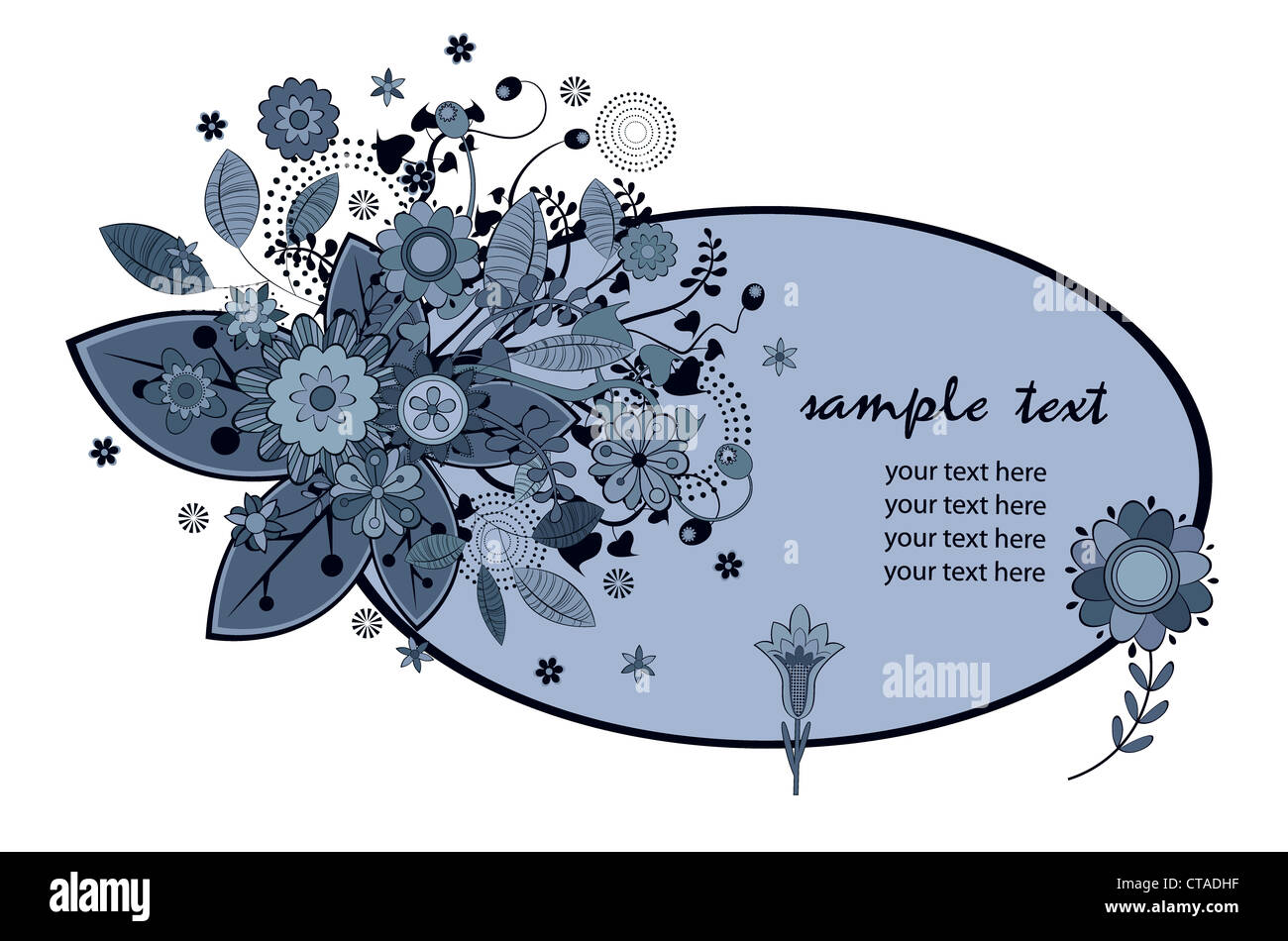 abstract floral frame vector illustration Stock Photo - Alamy