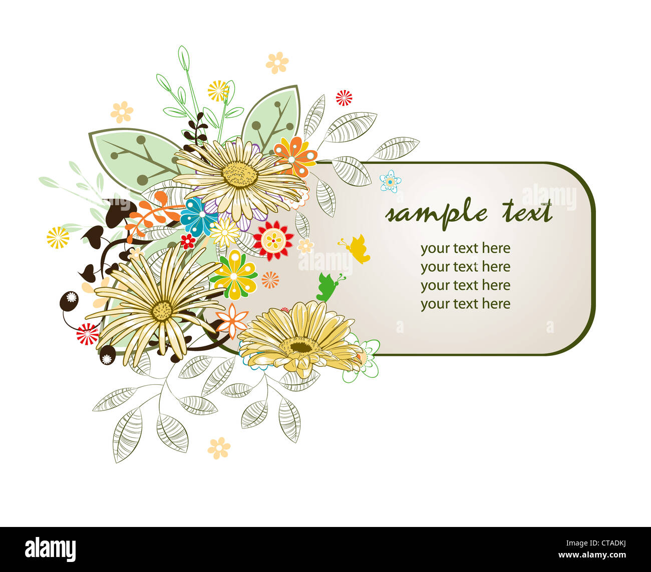 abstract floral frame vector illustration Stock Photo - Alamy