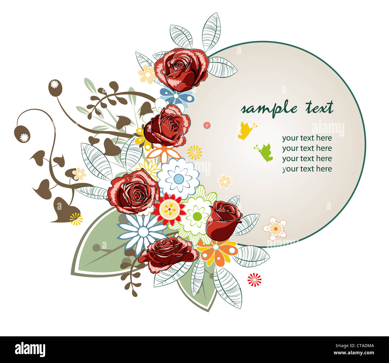abstract floral frame vector illustration Stock Photo - Alamy