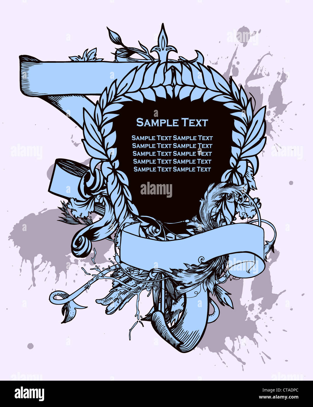 vintage crest with scroll vector illustration Stock Photo - Alamy