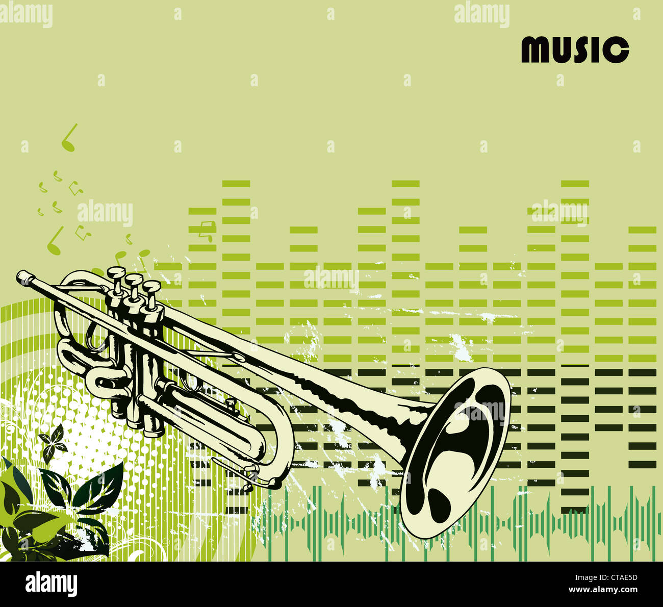 concert poster with trumpet vector illustration Stock Photo - Alamy