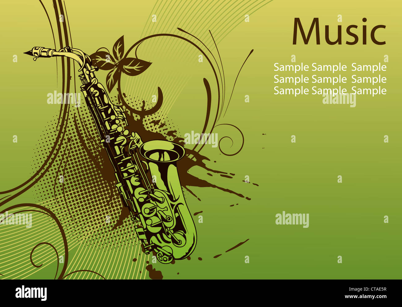 concert poster with saxophone vector illustration Stock Photo - Alamy