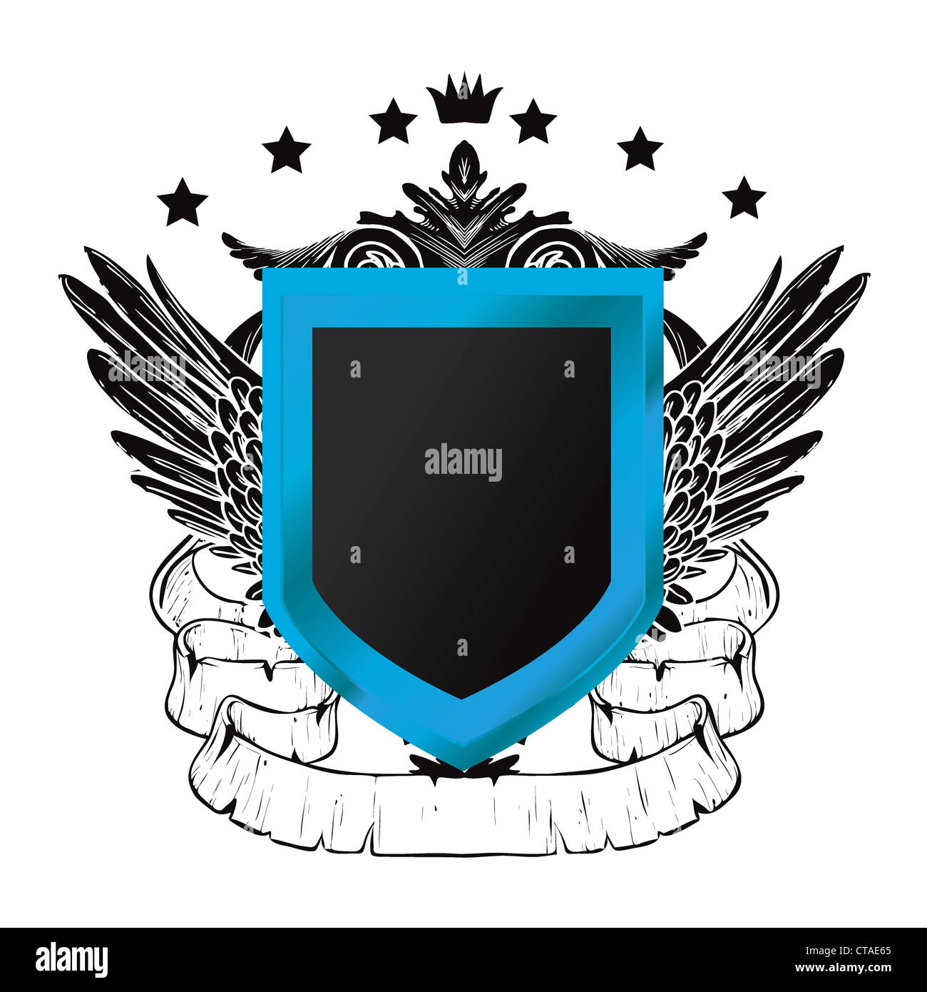 vintage crest with wings vector illustration Stock Photo - Alamy