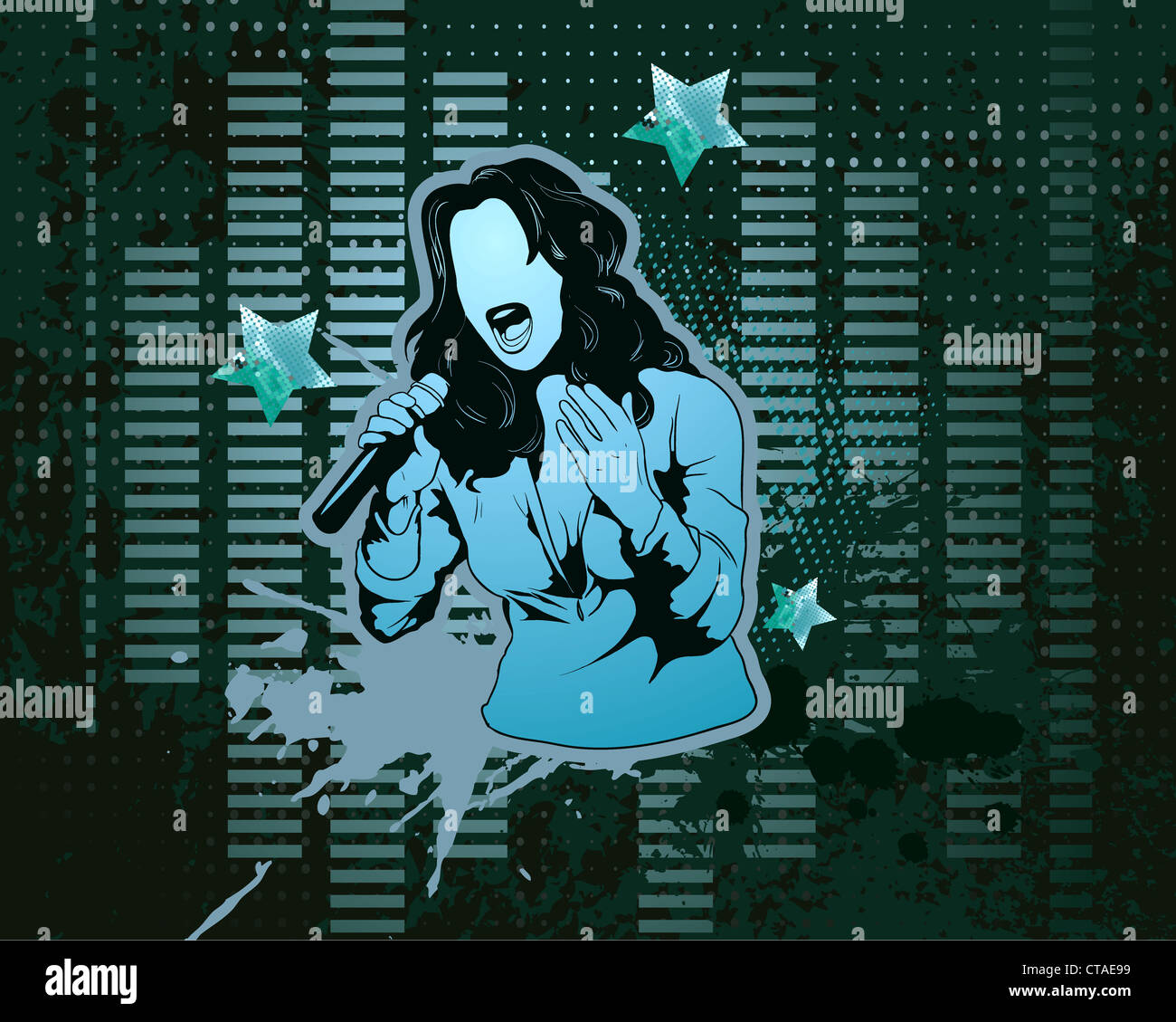 vector concert poster with singer Stock Photo - Alamy