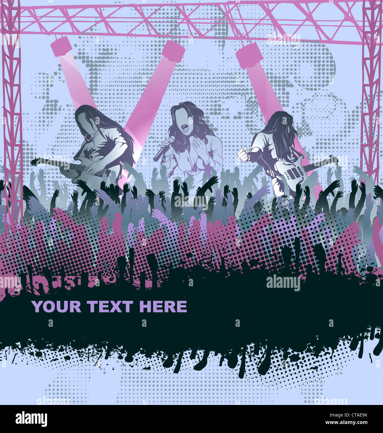 vector concert poster with singer Stock Photo - Alamy