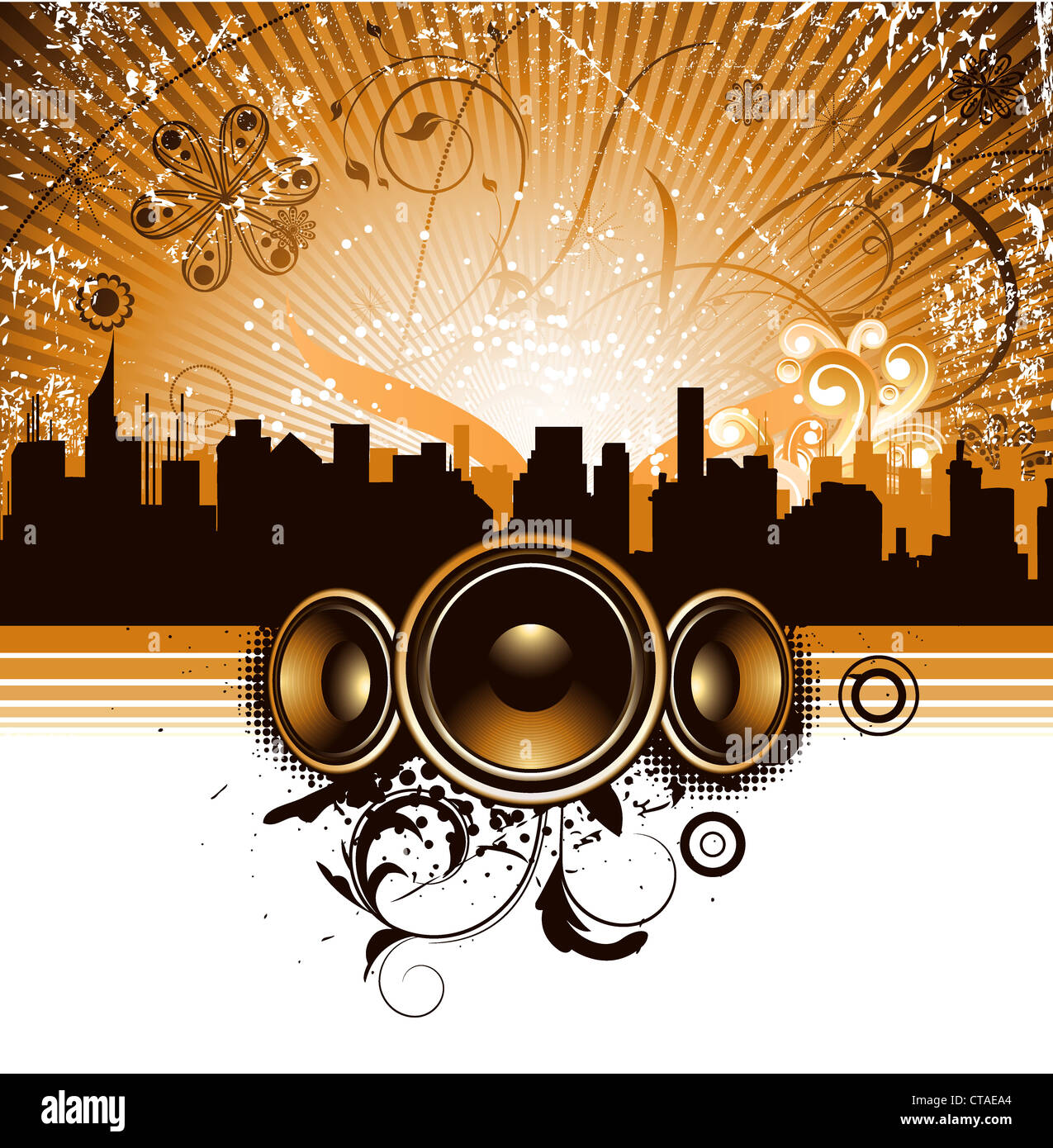 vector concert poster with speakers Stock Photo - Alamy