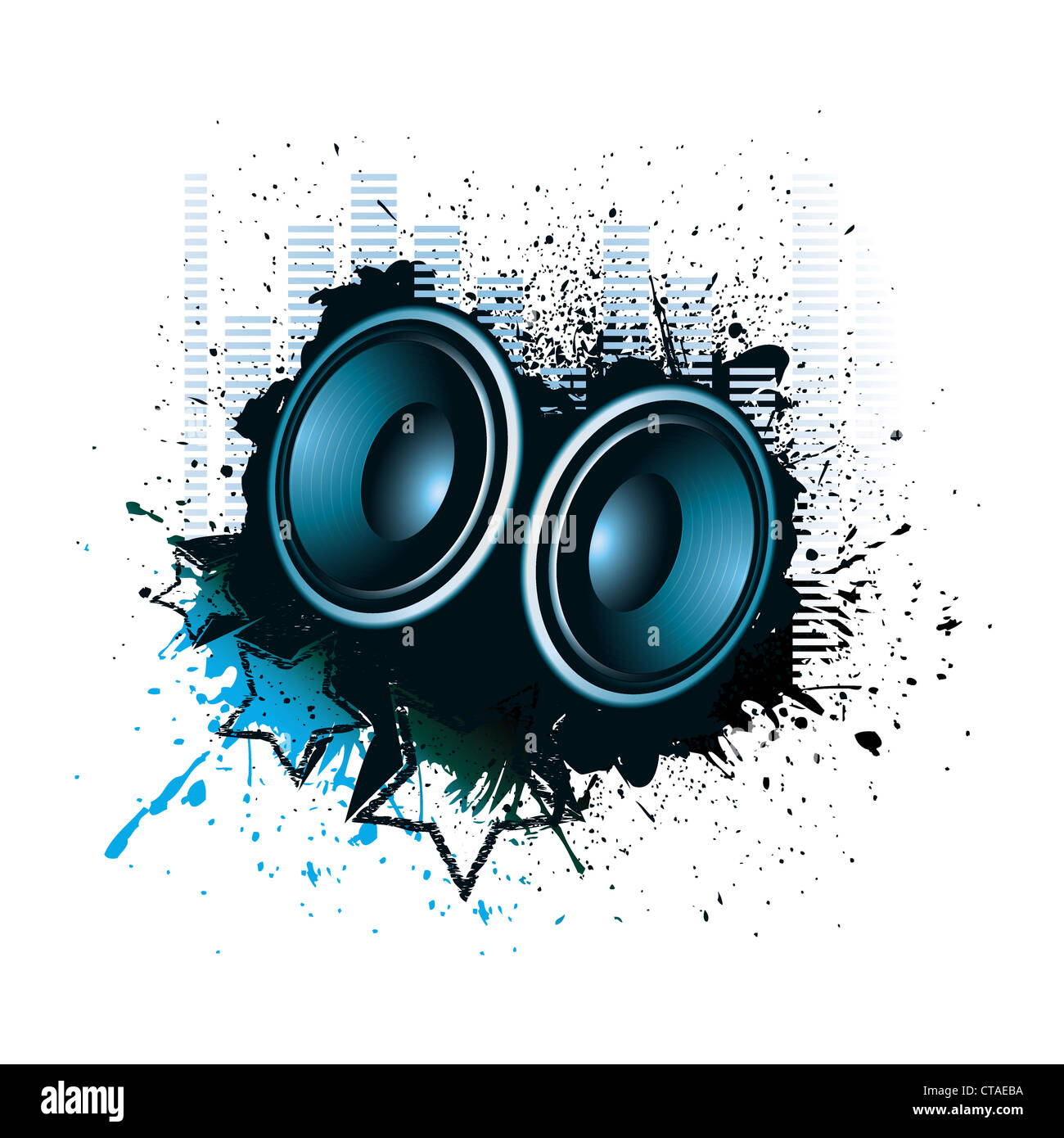 vector concert poster with speakers Stock Photo - Alamy
