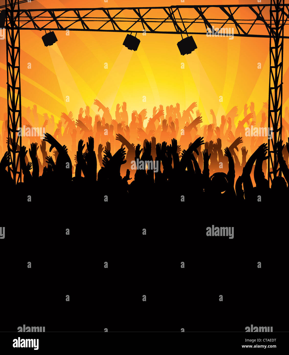 vector concert poster with crowd Stock Photo - Alamy