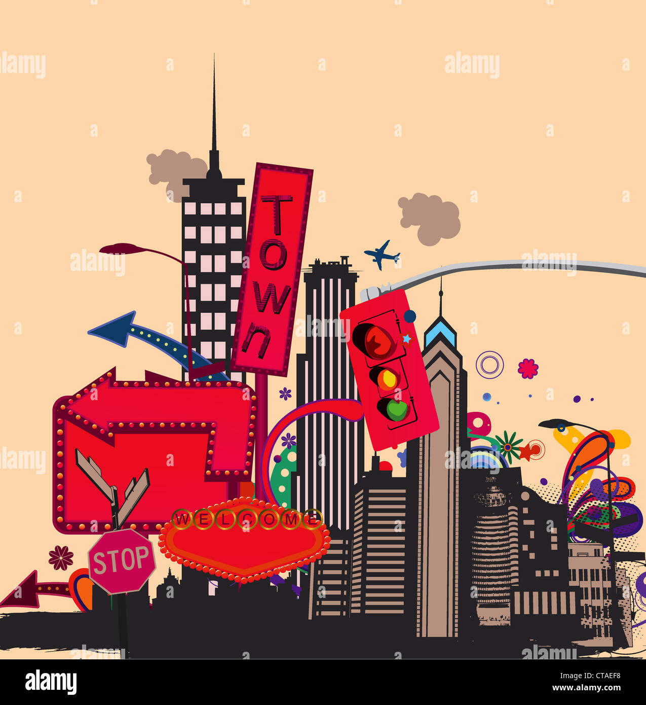 urban abstract background vector illustration Stock Photo - Alamy