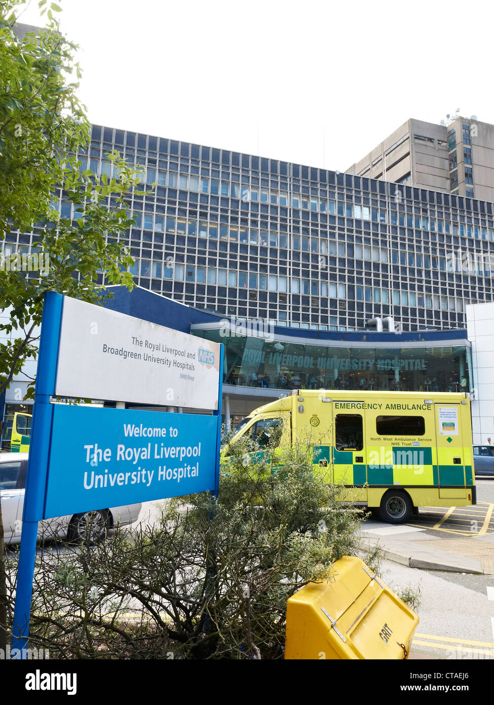 An ambulance sign outside the royal liverpool university hospital hi ...