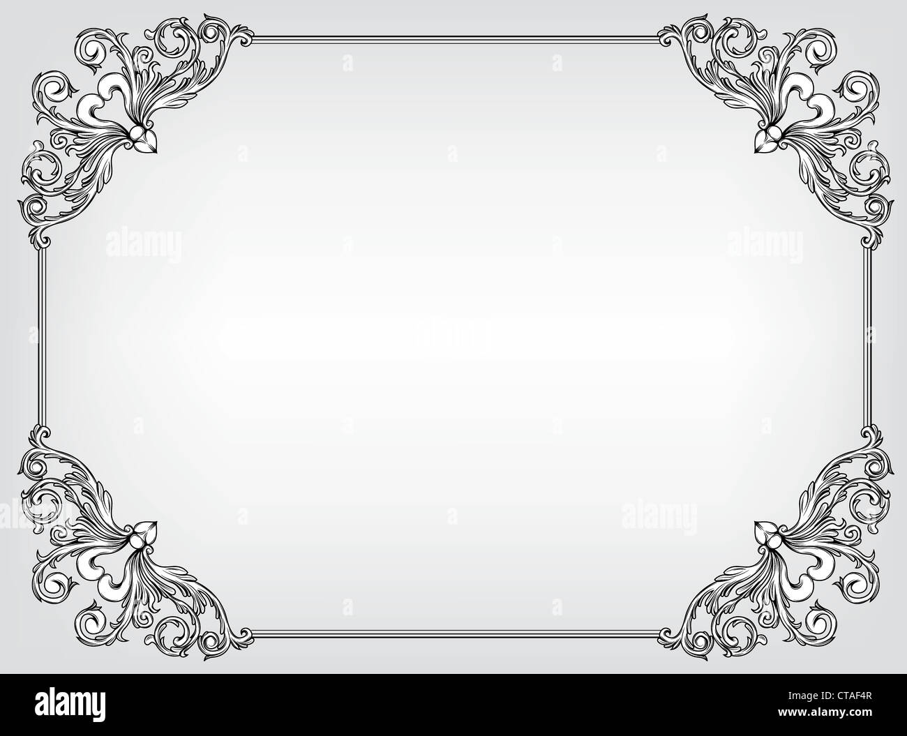 baroque floral frame vector illustration Stock Photo - Alamy