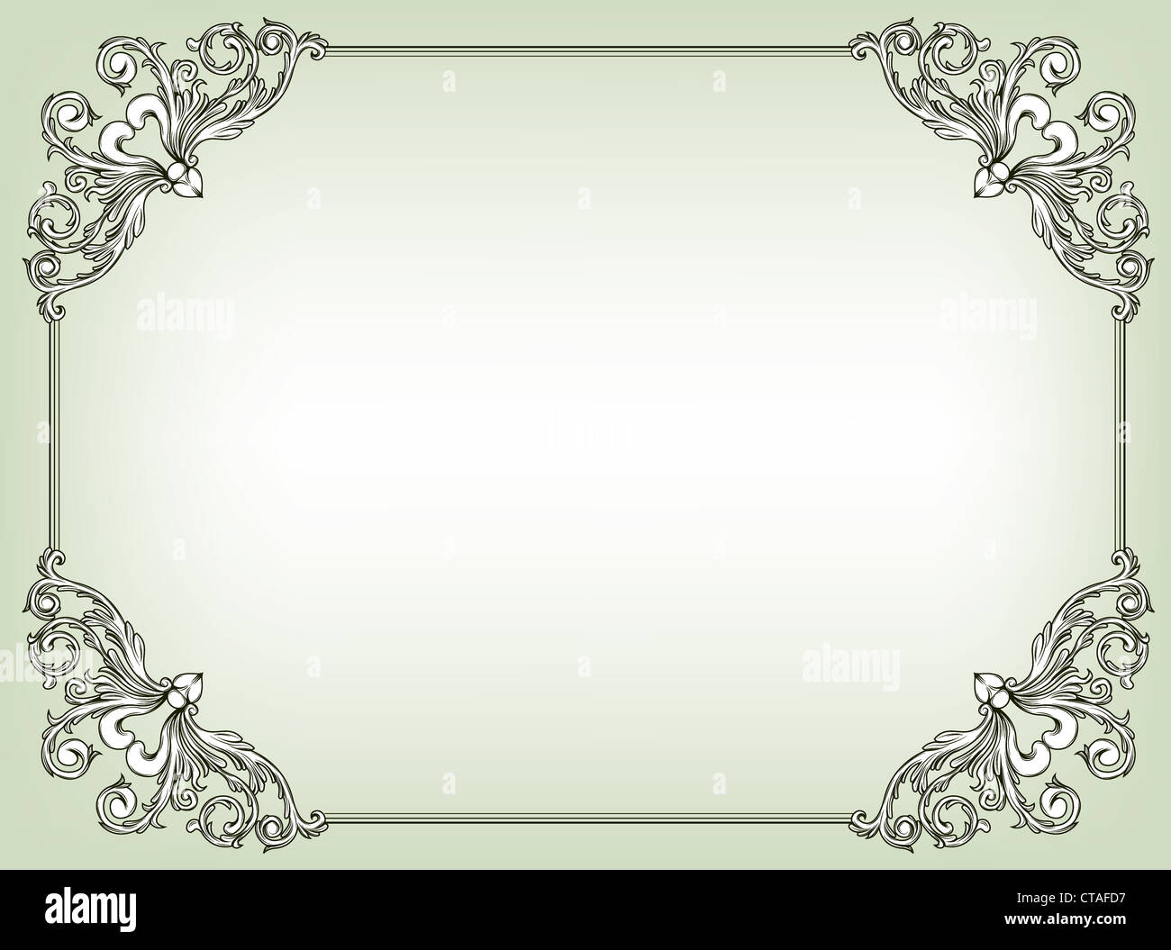 baroque floral frame vector illustration Stock Photo - Alamy