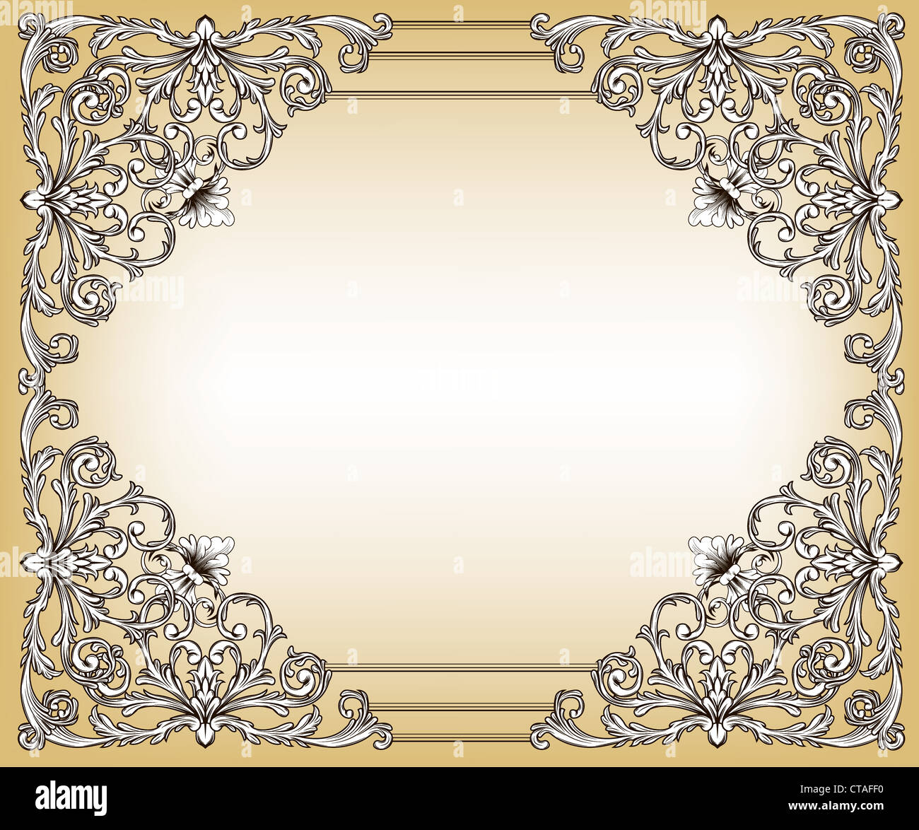 baroque floral frame vector illustration Stock Photo - Alamy