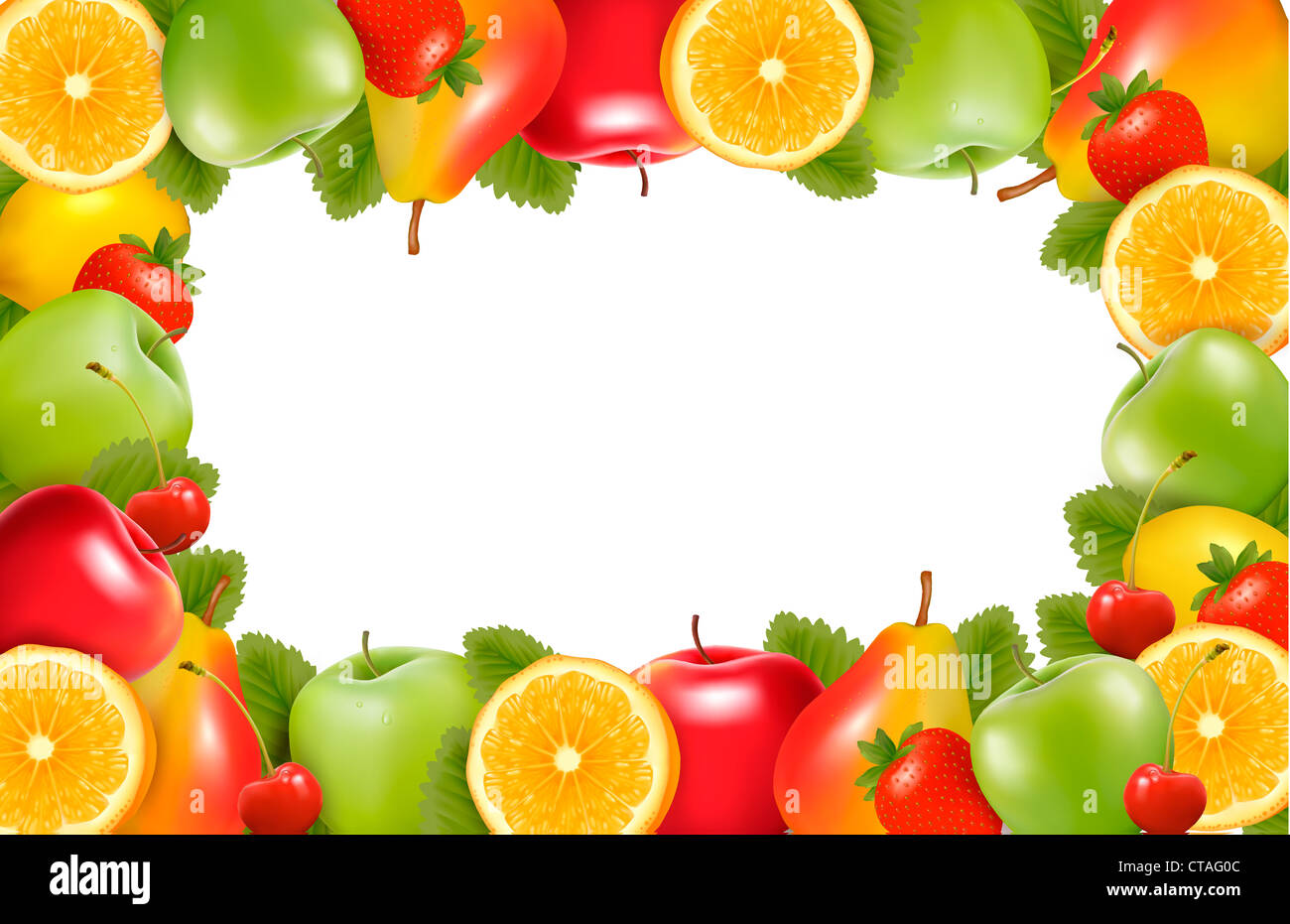 Frame made of fresh fruit Stock Photo - Alamy