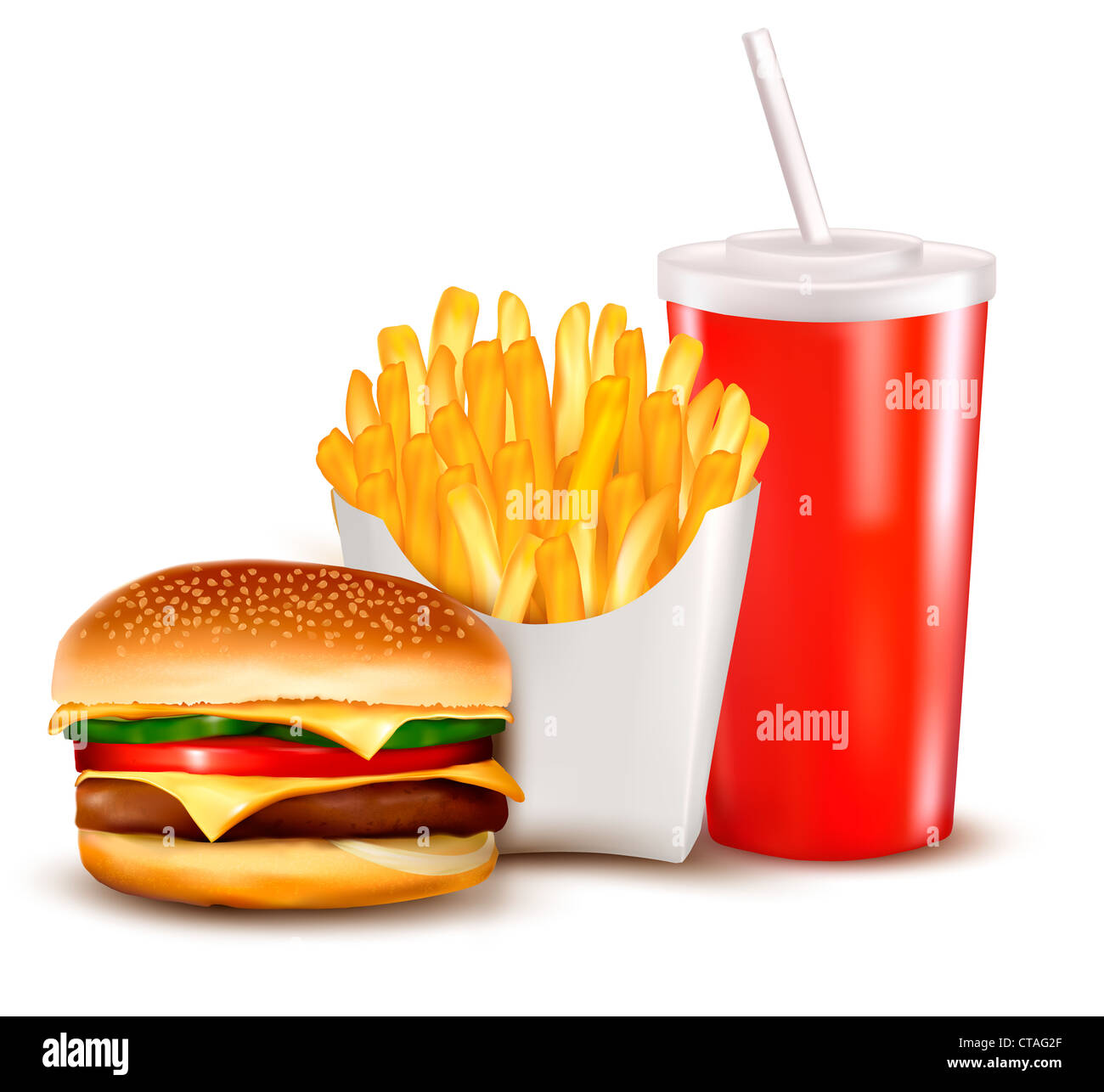 Group of fast food products Stock Photo - Alamy