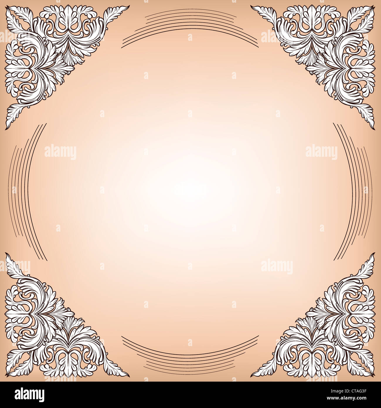 baroque floral frame vector illustration Stock Photo - Alamy