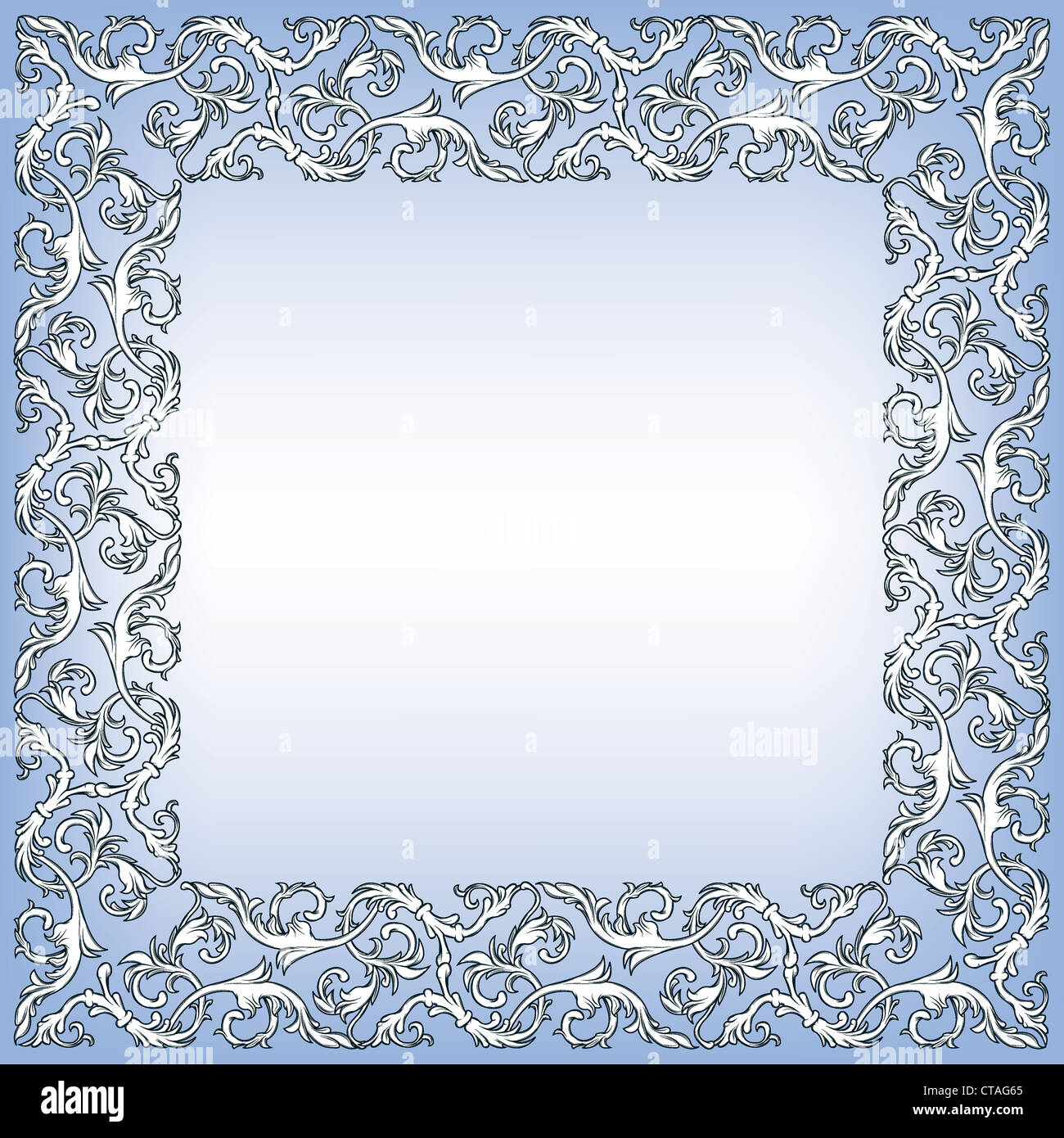 baroque floral frame vector illustration Stock Photo - Alamy