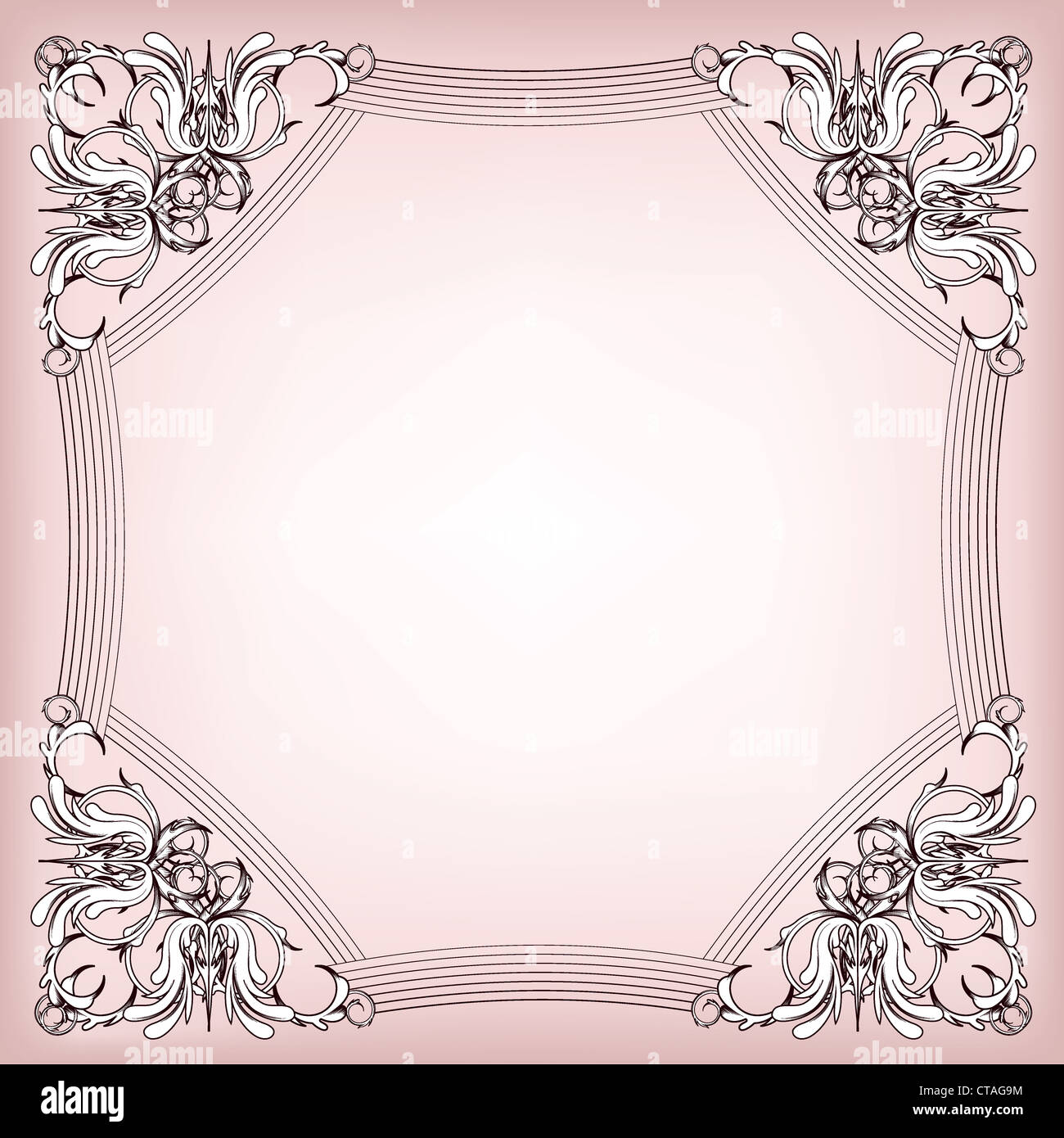 baroque floral frame vector illustration Stock Photo - Alamy