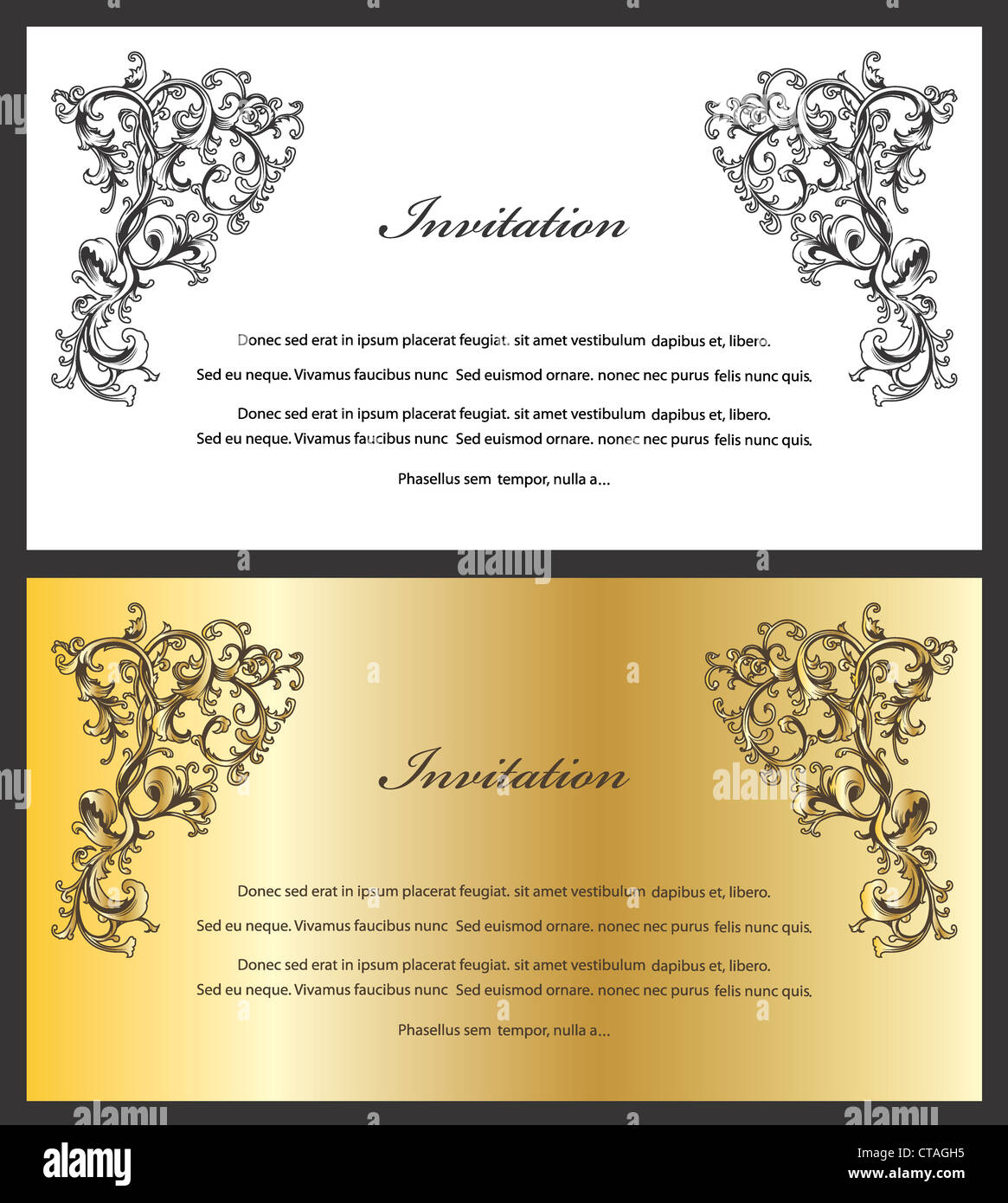 vintage invitation card Stock Photo - Alamy