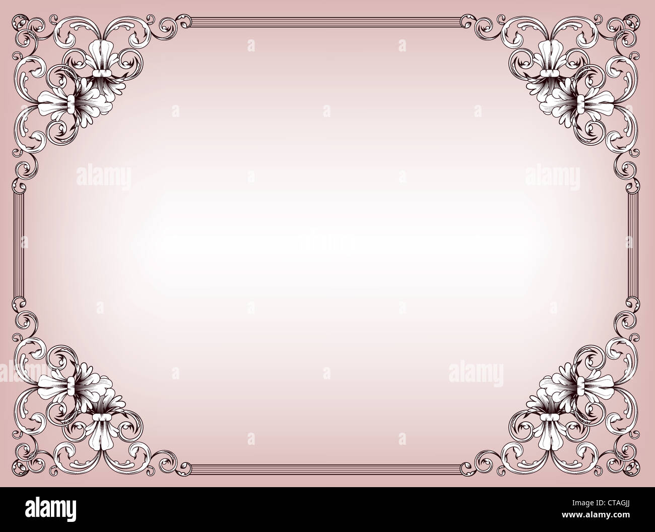 baroque floral frame vector illustration Stock Photo - Alamy