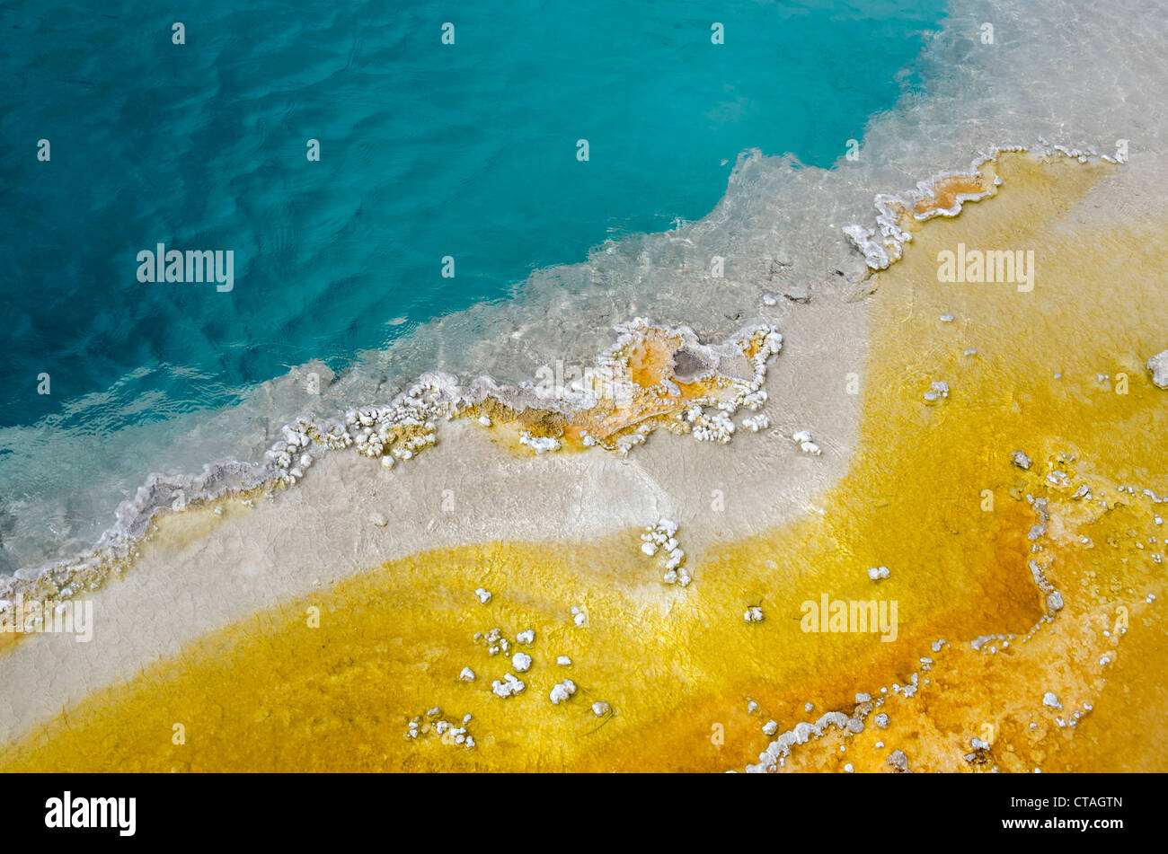 detail of a pool colored in Geyser Basin on Yellowstone Lake Stock ...