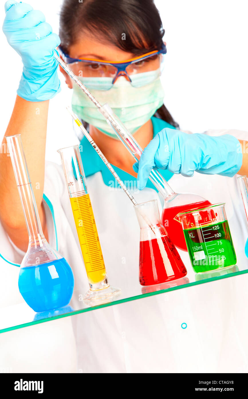Young scientist in laboratory with test tubes Stock Photo - Alamy