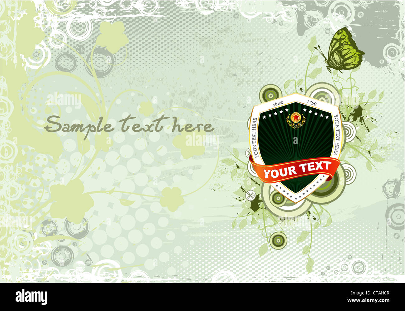 vector label with abstract background Stock Photo - Alamy