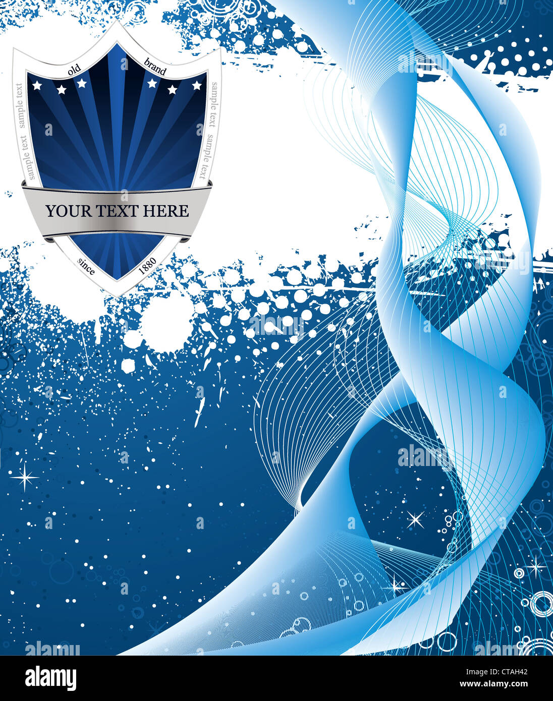 label with waves vector background Stock Photo - Alamy