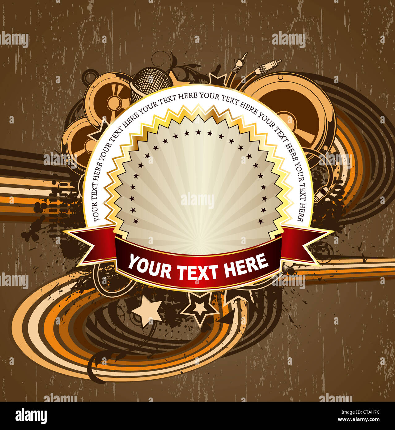 vector label with music background Stock Photo - Alamy