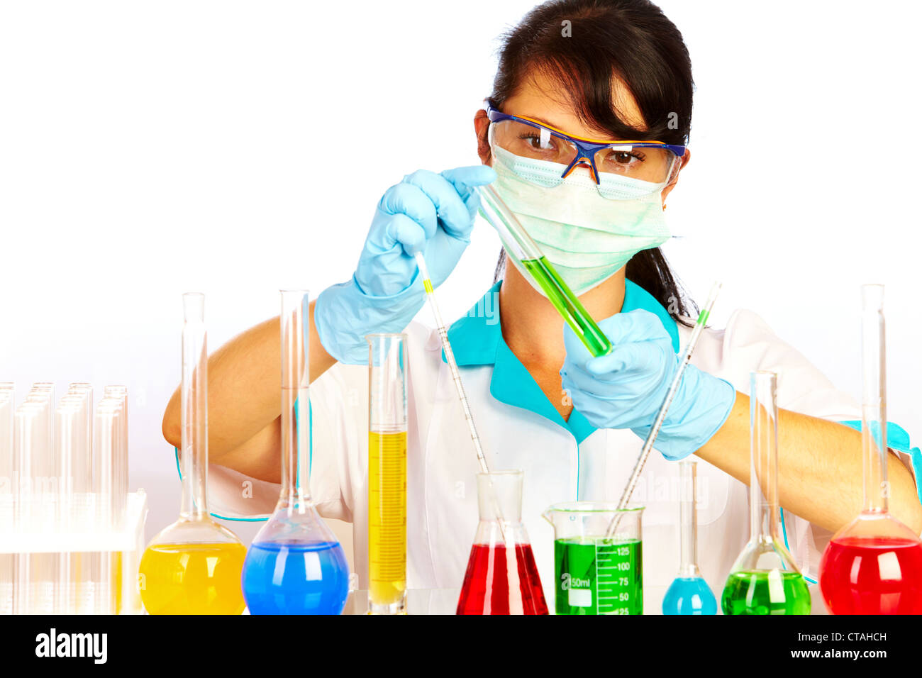 Young scientist in laboratory with test tubes Stock Photo - Alamy