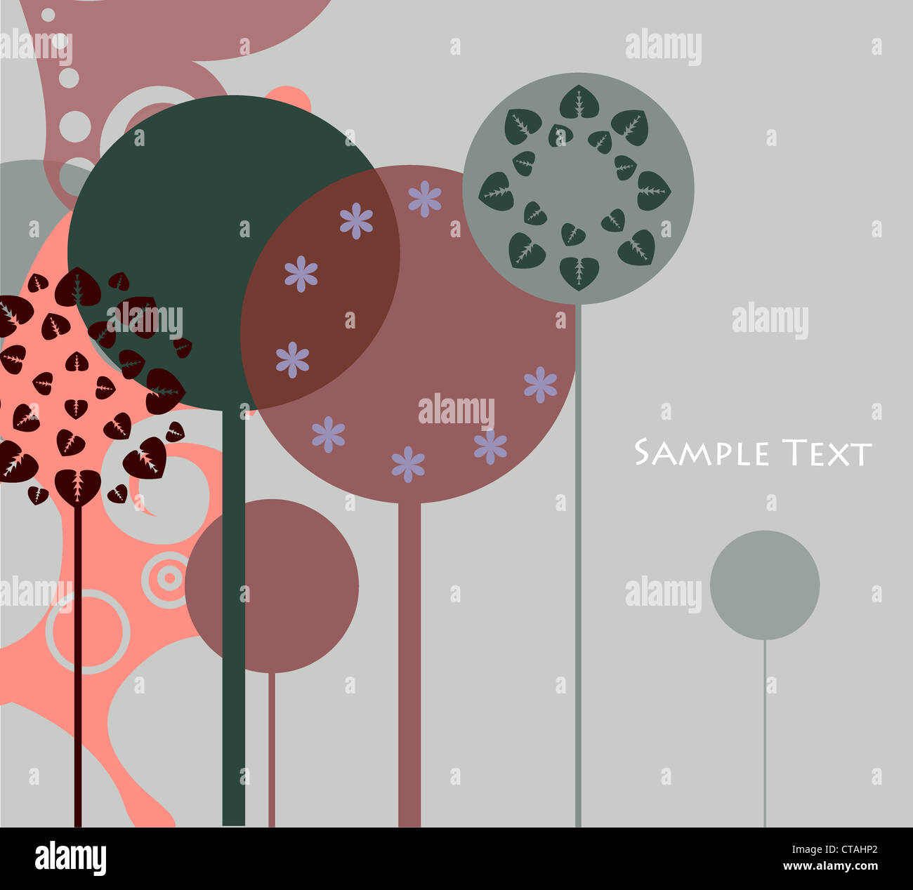 vector background with abstract trees Stock Photo - Alamy