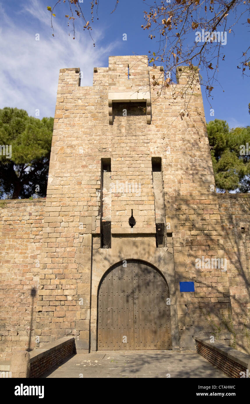 Barcelona's medieval walls. XIII-XIV century. Puerta de Santa Madrona ...