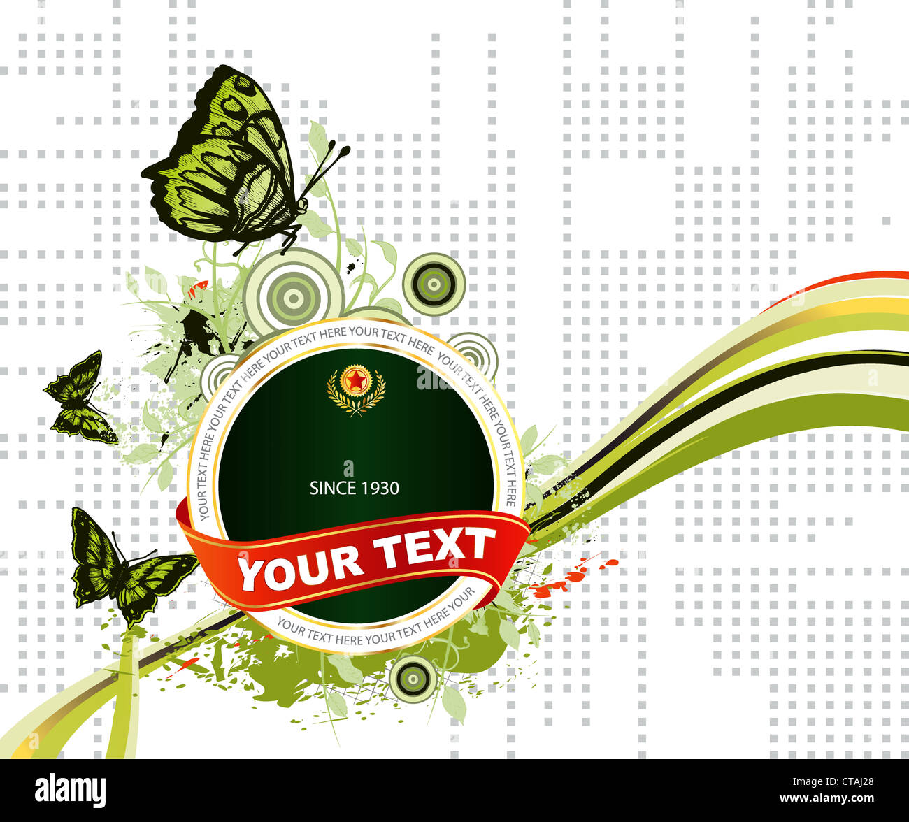 vector label with abstract background Stock Photo - Alamy