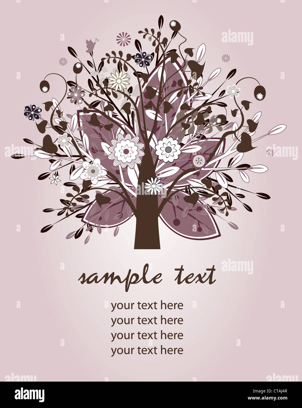 vector retro background with tree Stock Photo - Alamy