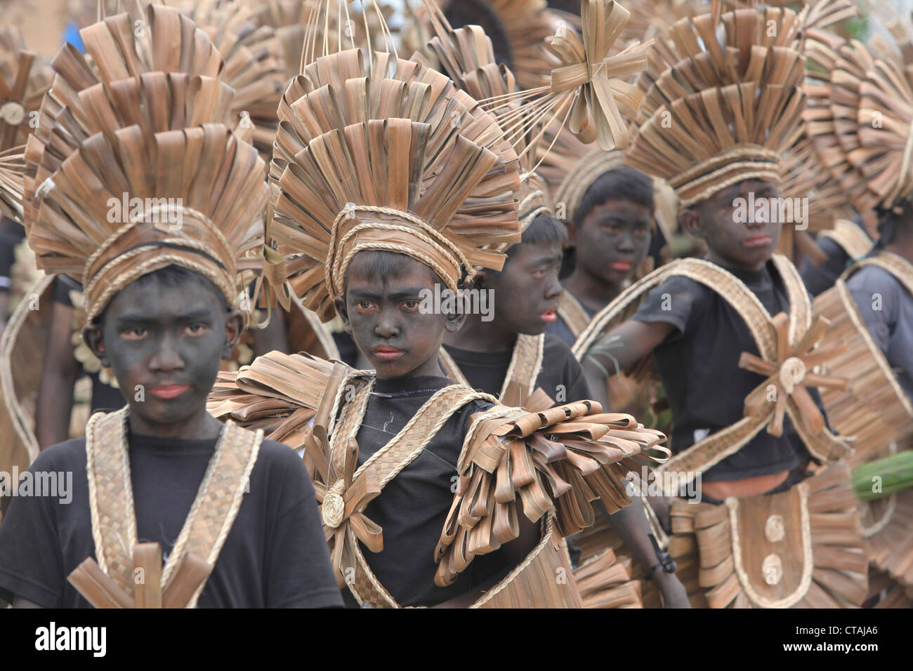 Boys at Ati Atihan festival, Ibajay, Aklan, Panay Island, Visayas ...