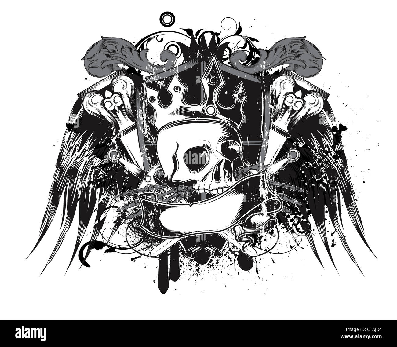 Emblem with skull hi-res stock photography and images - Alamy