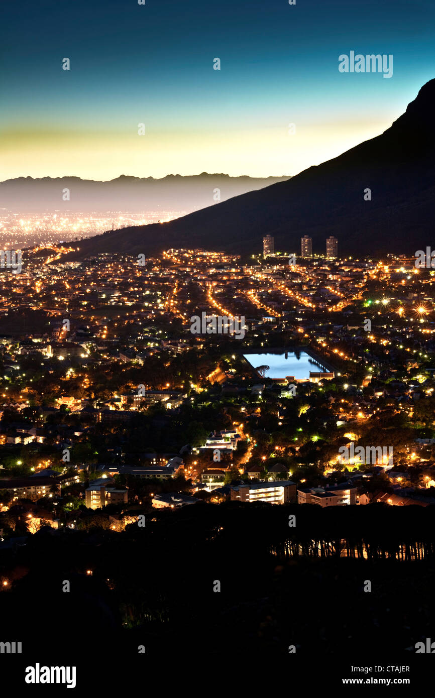 Town view at night hi-res stock photography and images - Alamy