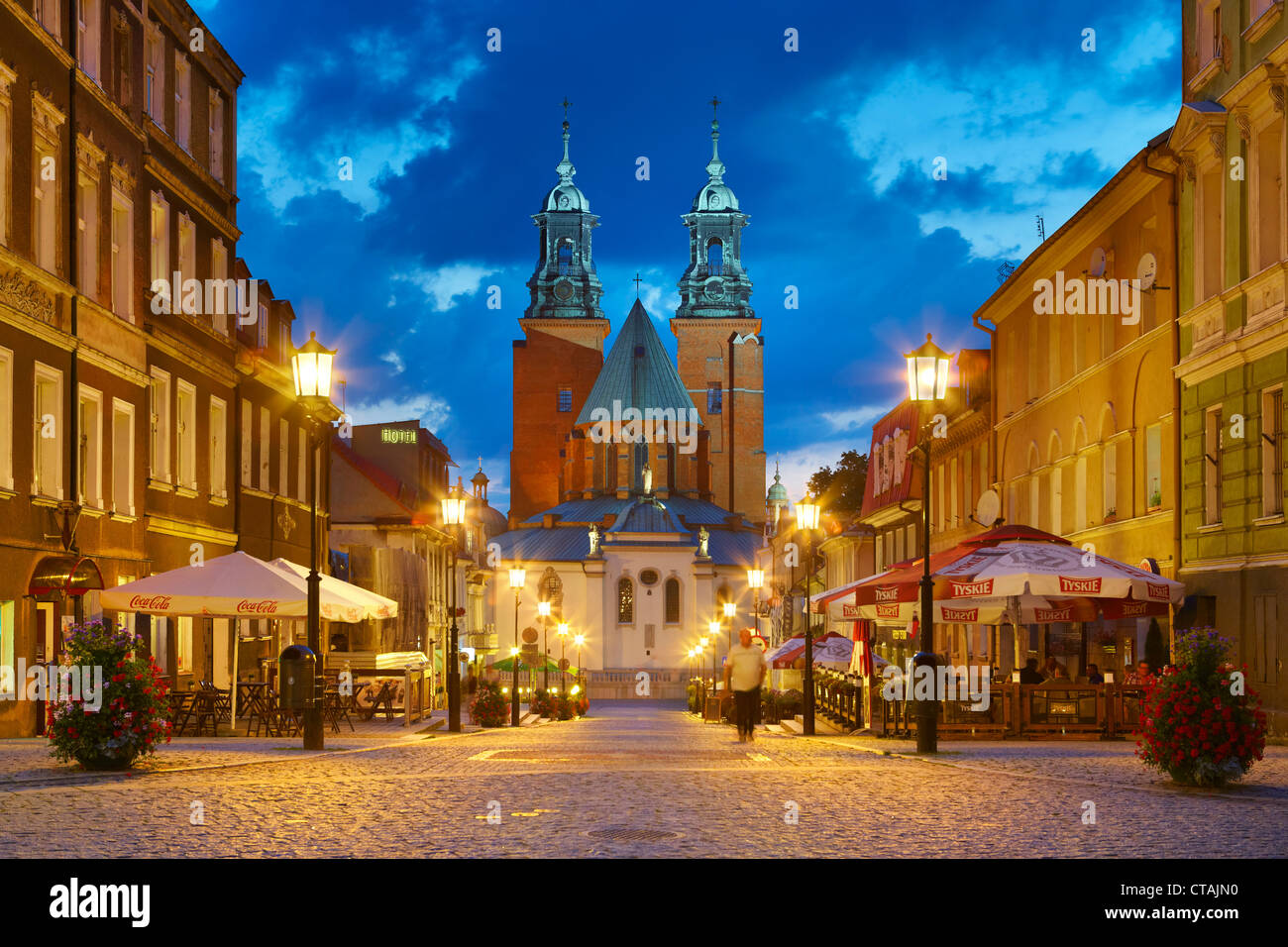Gniezno - Old Town, Tumska Street overlooking the Cathedral, Poland ...