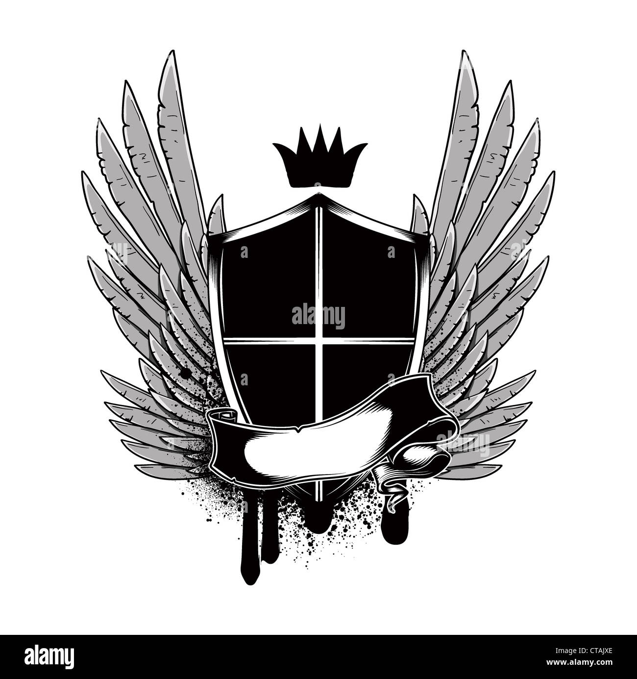 vector t-shirt design with shield Stock Photo - Alamy