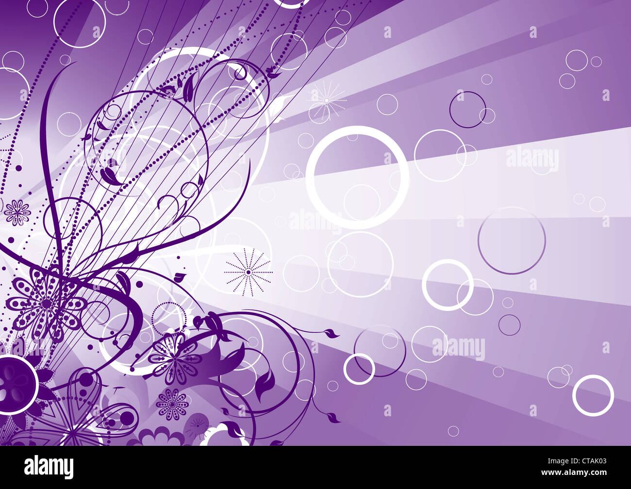 floral background with rays vector illustration Stock Photo - Alamy