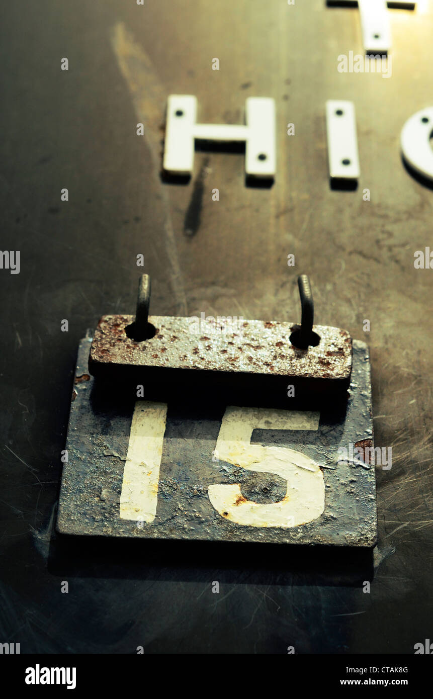 High water sign Cornwall UK Stock Photo - Alamy