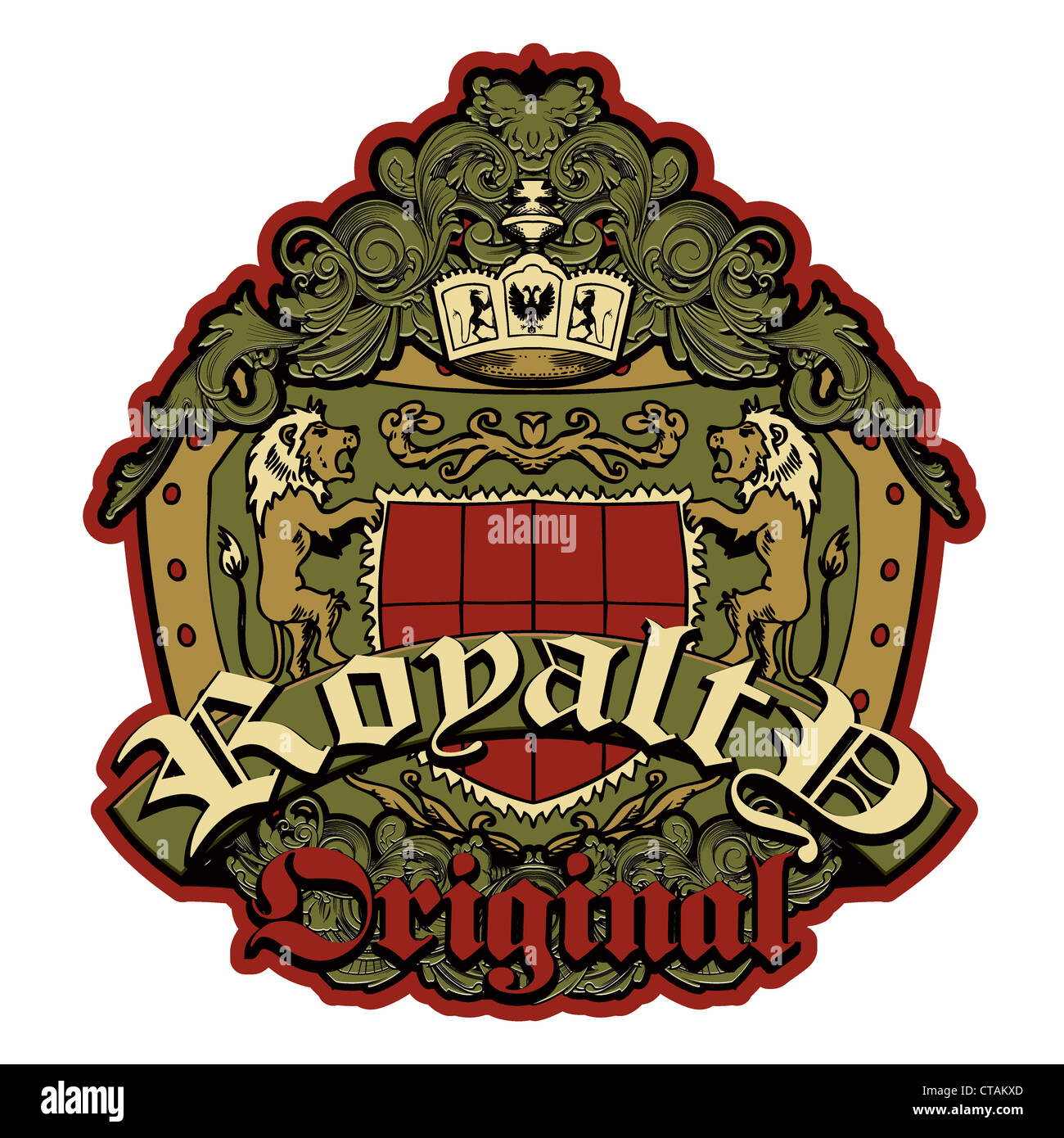 vector vintage label with crest Stock Photo - Alamy