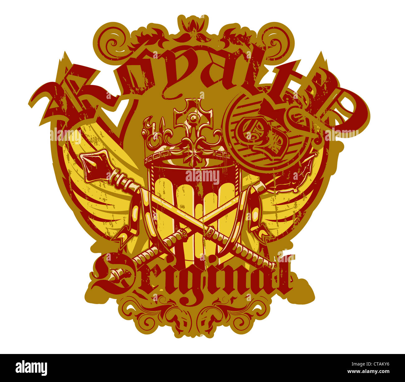 vector grunge label with crest Stock Photo - Alamy