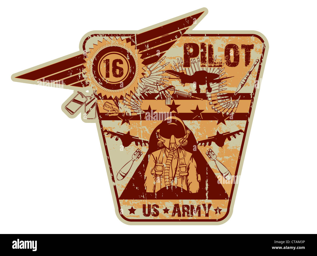 war vintage label vector illustration Stock Photo - Alamy