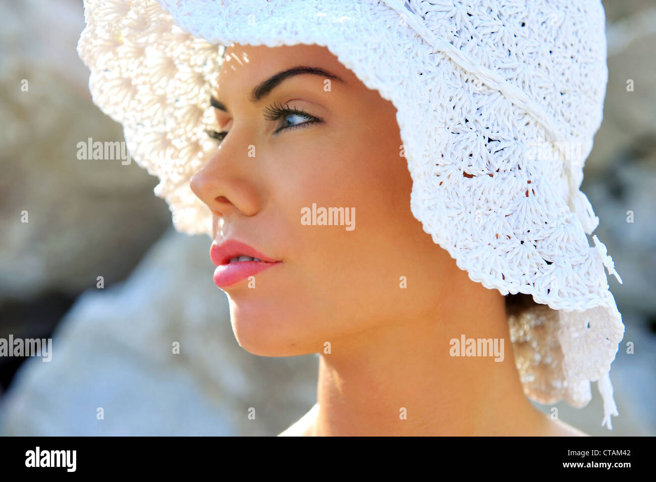 attractive, beauty, elegance, face, girl, summer, hat, women, sensual ...