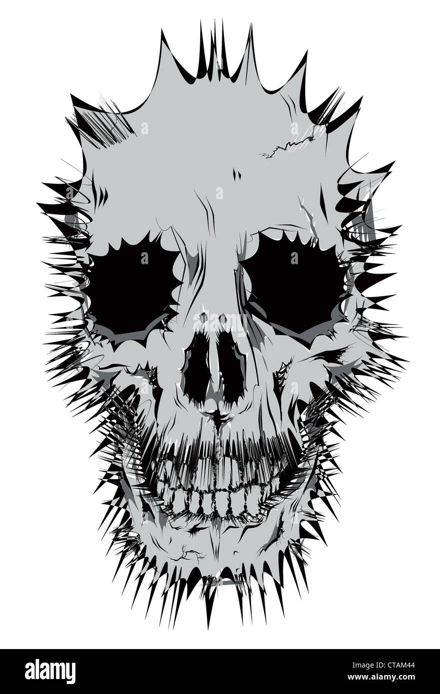 vintage stylized skull vector illustration Stock Photo - Alamy