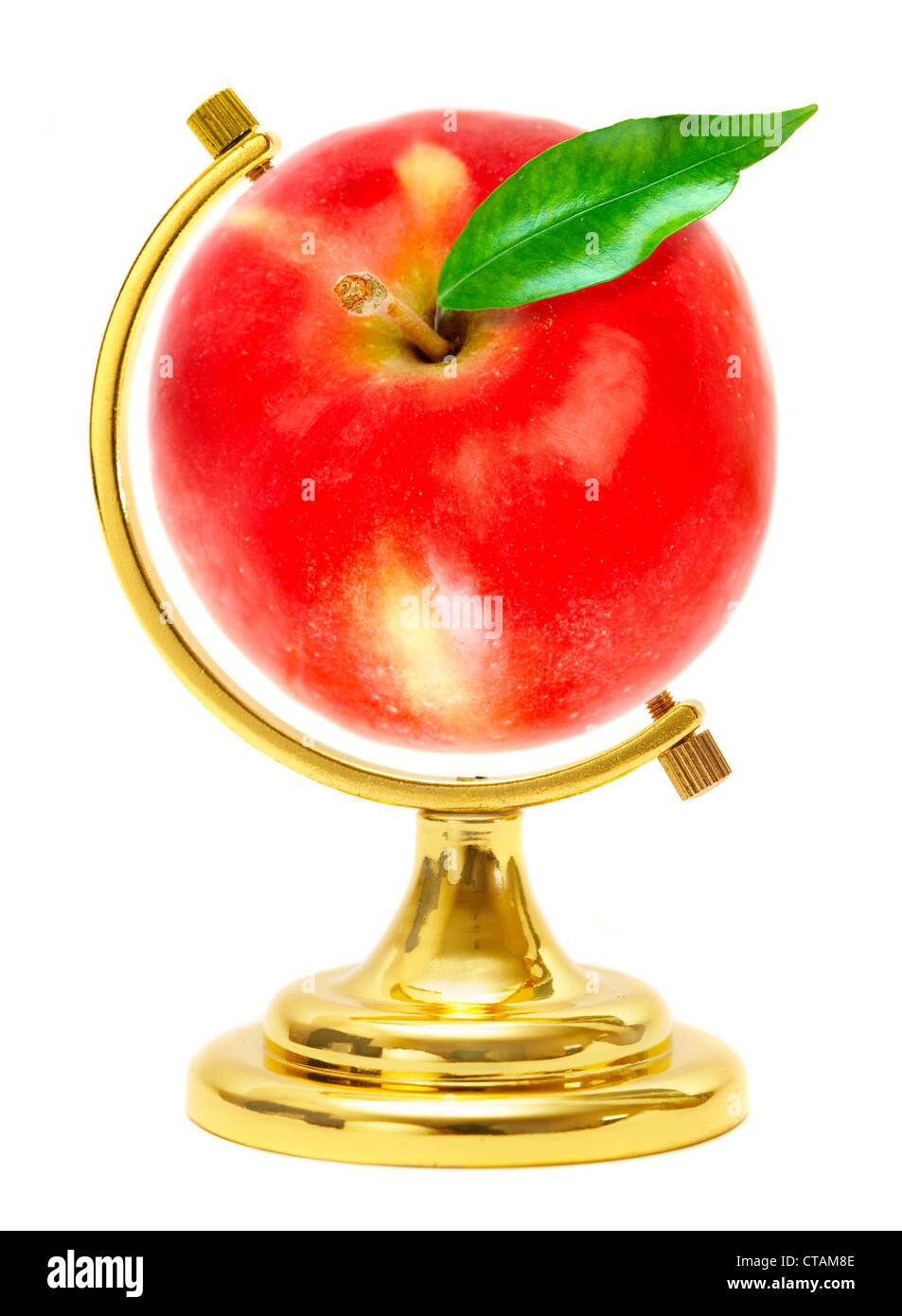 Red apple - terrestrial globe Stock Photo - Alamy