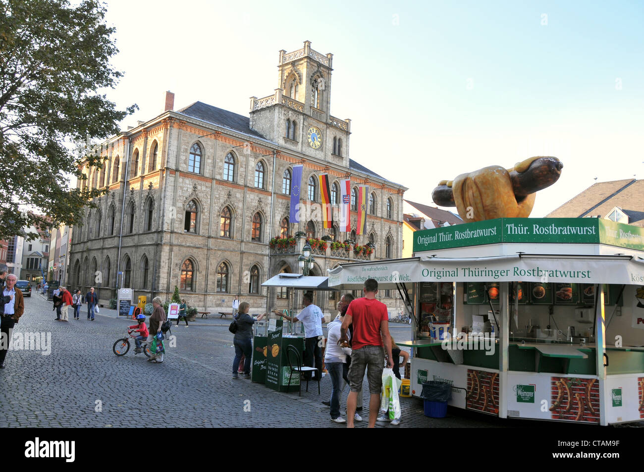 Weimar town hall on market square, Weimar, Thuringia, Germany Stock ...