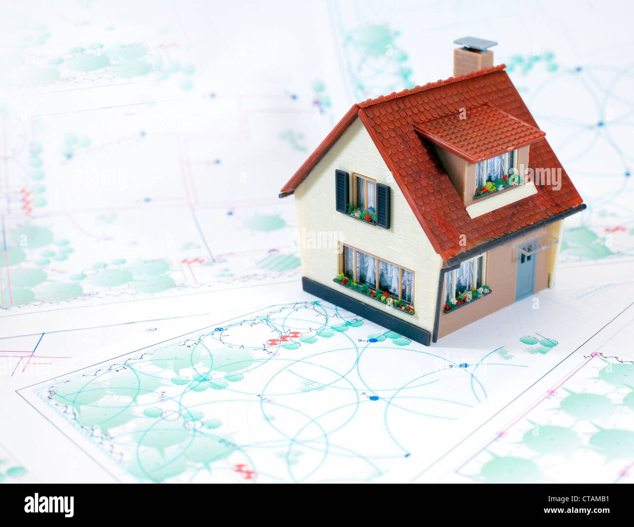 Two-storeyed small house Stock Photo - Alamy